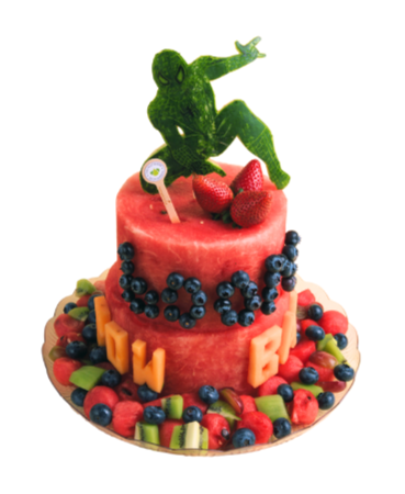 2-Tier Spider-Man Watermelon Cake – MelonMe